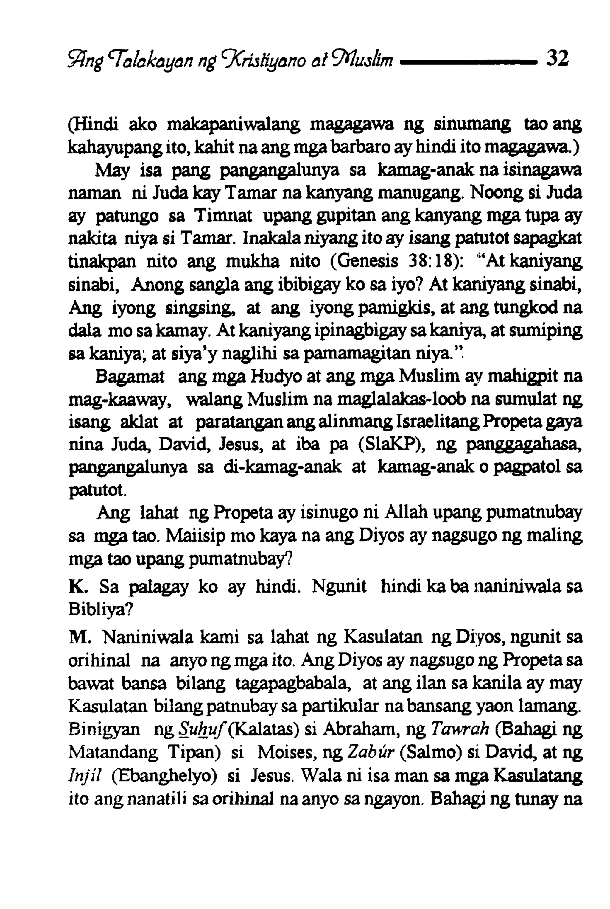 Dialogue between christian and muslim tagalog | PDF