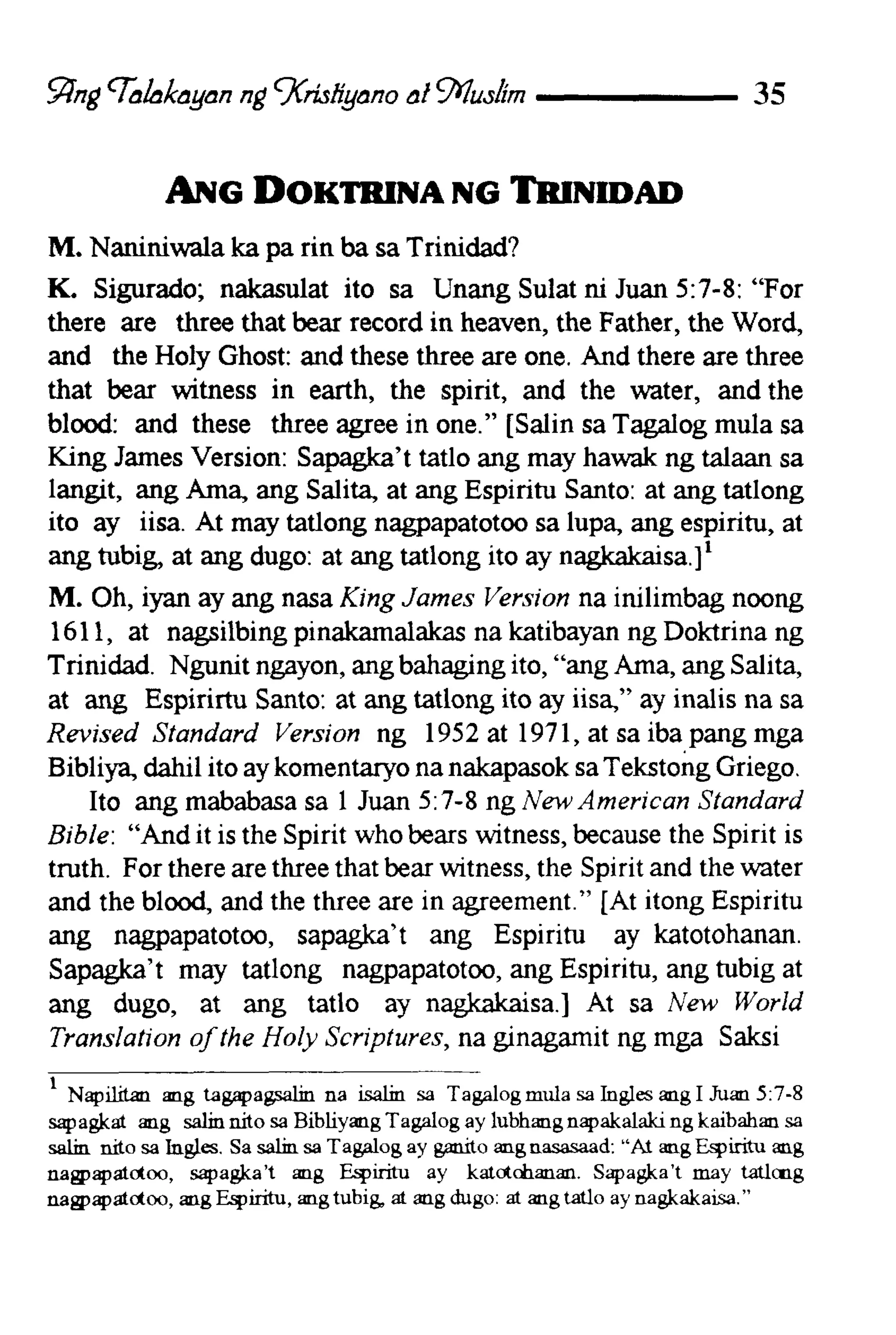 Dialogue between christian and muslim tagalog | PDF