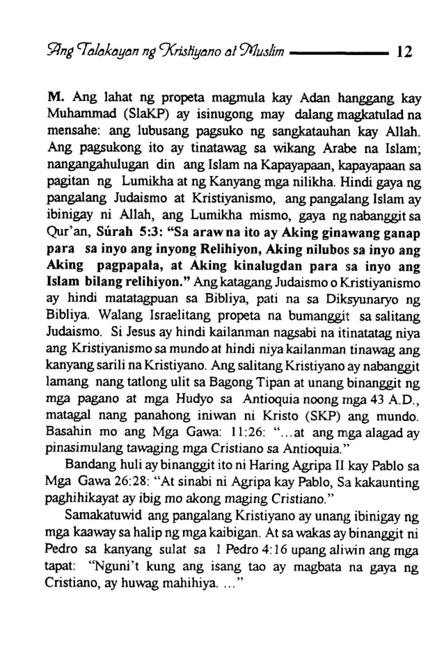 Dialogue between christian and muslim tagalog | PDF