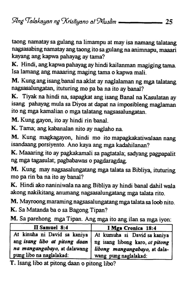 Dialogue between christian and muslim tagalog | PDF