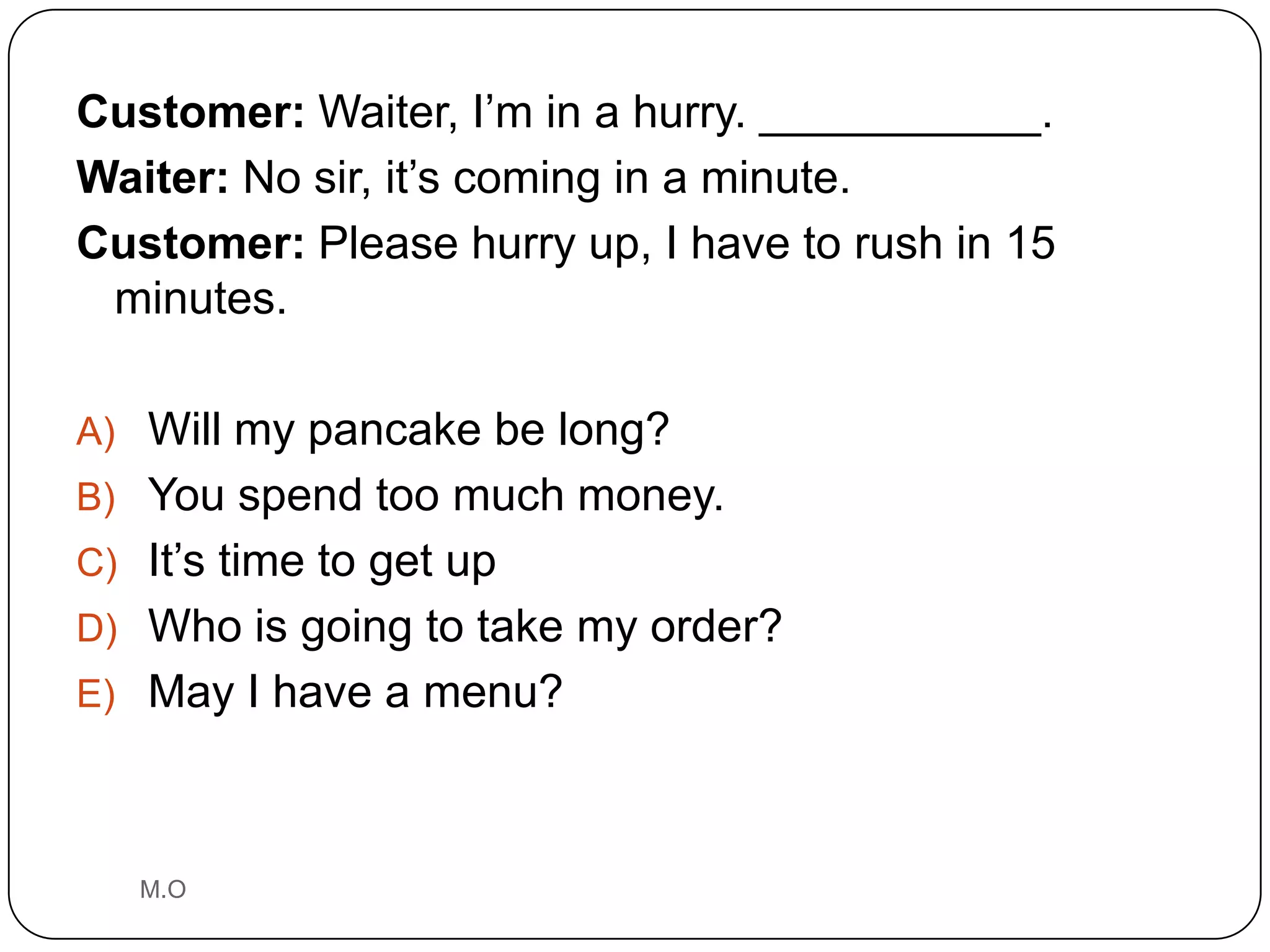 Dialogue Completion - General | PPT