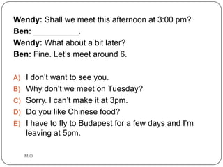 Dialogue Completion - General | PPT