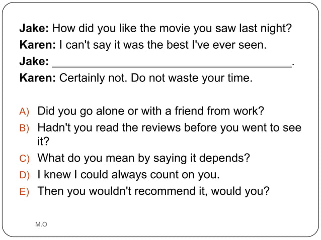Dialogue Completion - General | PPT
