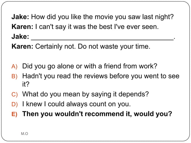 Dialogue Completion - General | PPT