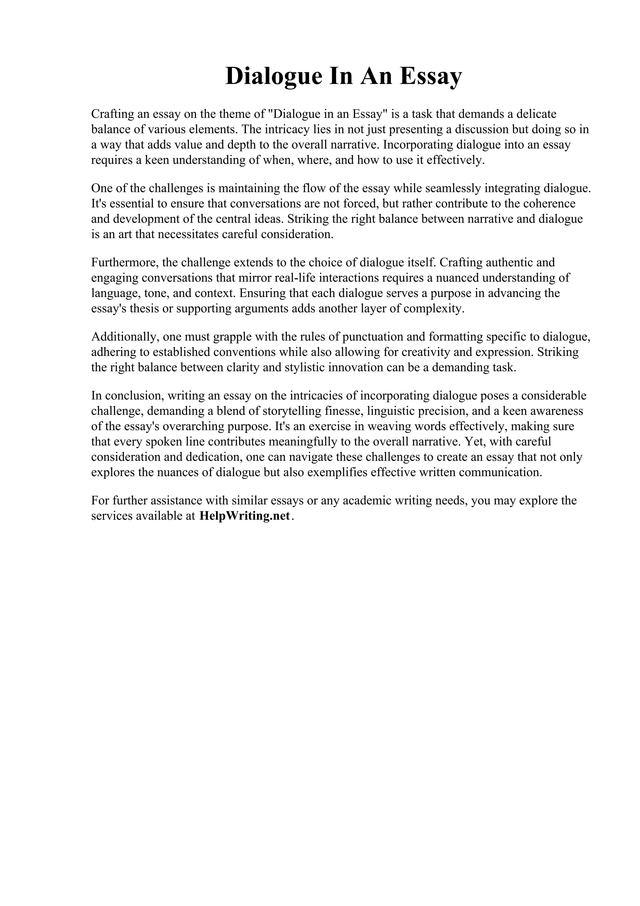 Dialogue In An Essay | PDF | Judaism | Religion & Spirituality