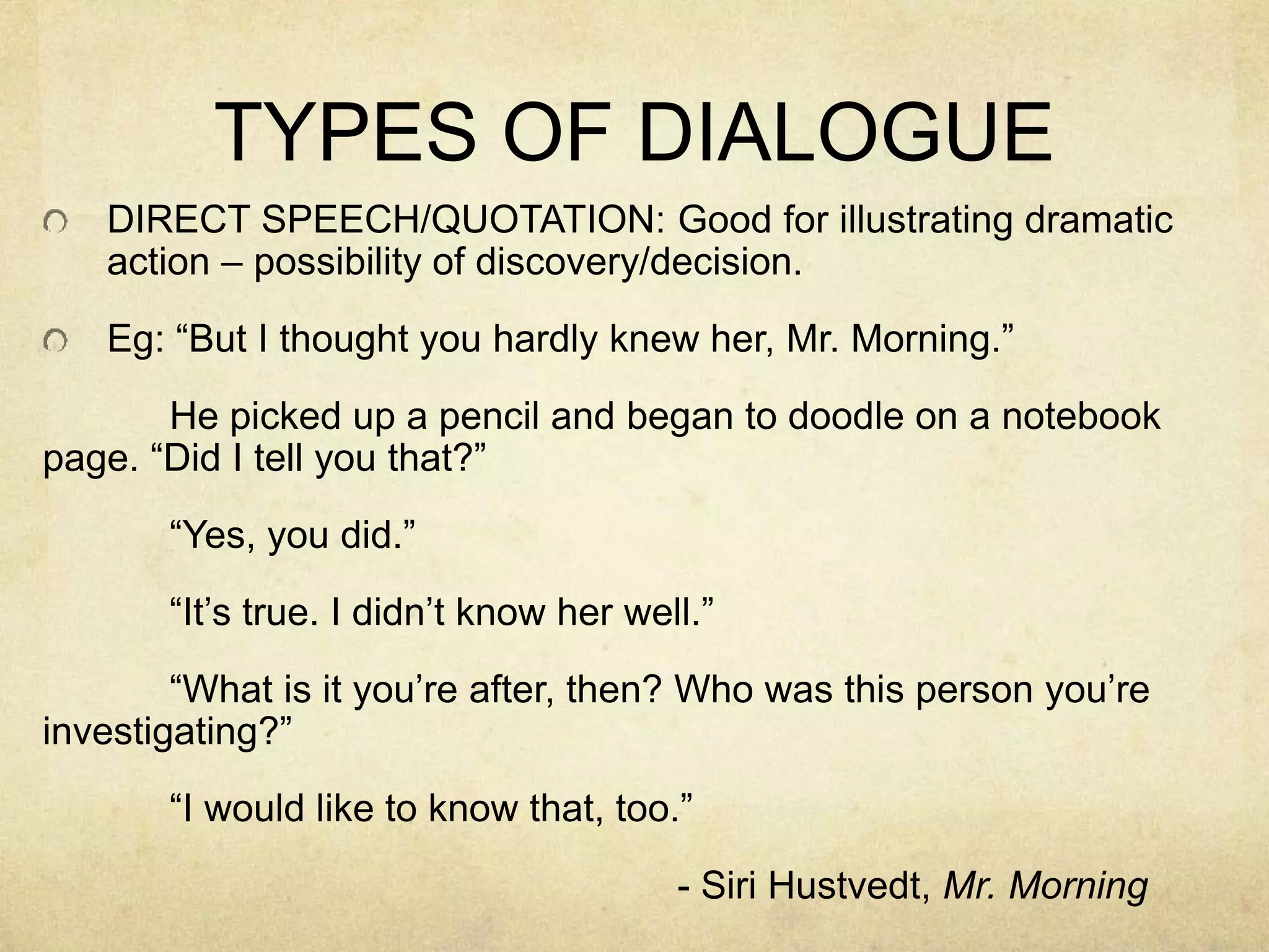 CREATIVE WRITING: Dialogue ppt | PPTX