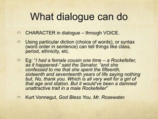 CREATIVE WRITING: Dialogue ppt | PPTX
