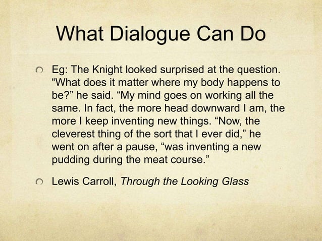 CREATIVE WRITING: Dialogue ppt | PPTX | Genres