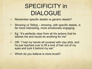 CREATIVE WRITING: Dialogue ppt | PPTX