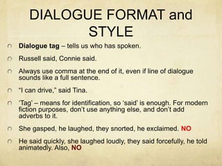 CREATIVE WRITING: Dialogue ppt | PPTX