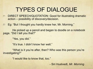 CREATIVE WRITING: Dialogue ppt | PPTX