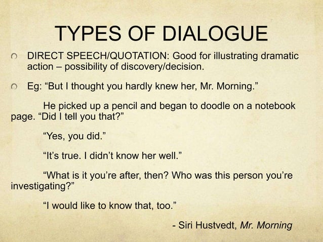 CREATIVE WRITING: Dialogue ppt | PPTX | Genres
