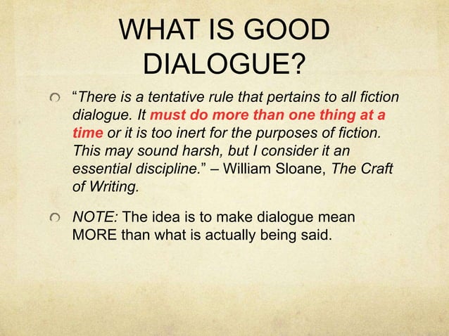 CREATIVE WRITING: Dialogue ppt | PPTX | Genres