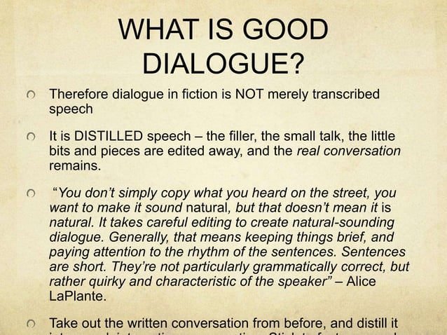 CREATIVE WRITING: Dialogue ppt | PPTX | Genres