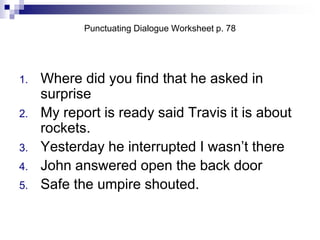 Dialoguepunctuation | PPTX