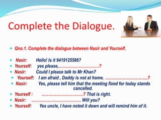 Dialogue writing | PPTX