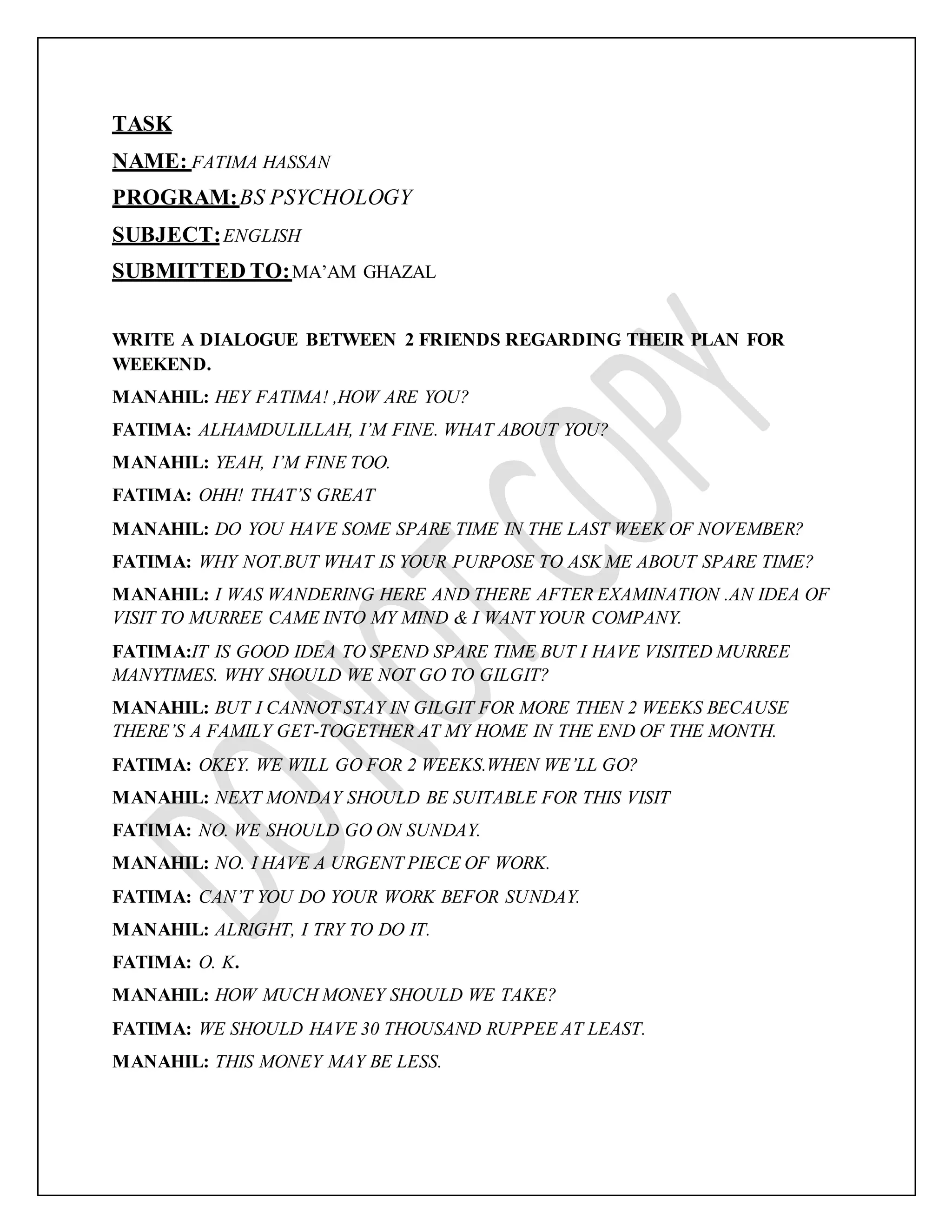 Dialogue writing | PDF