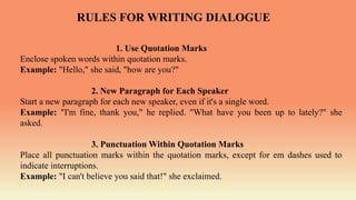 Dialogue Writing and it's Rules : Grammar. | PPTX