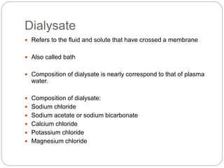 Dialysate | PPT