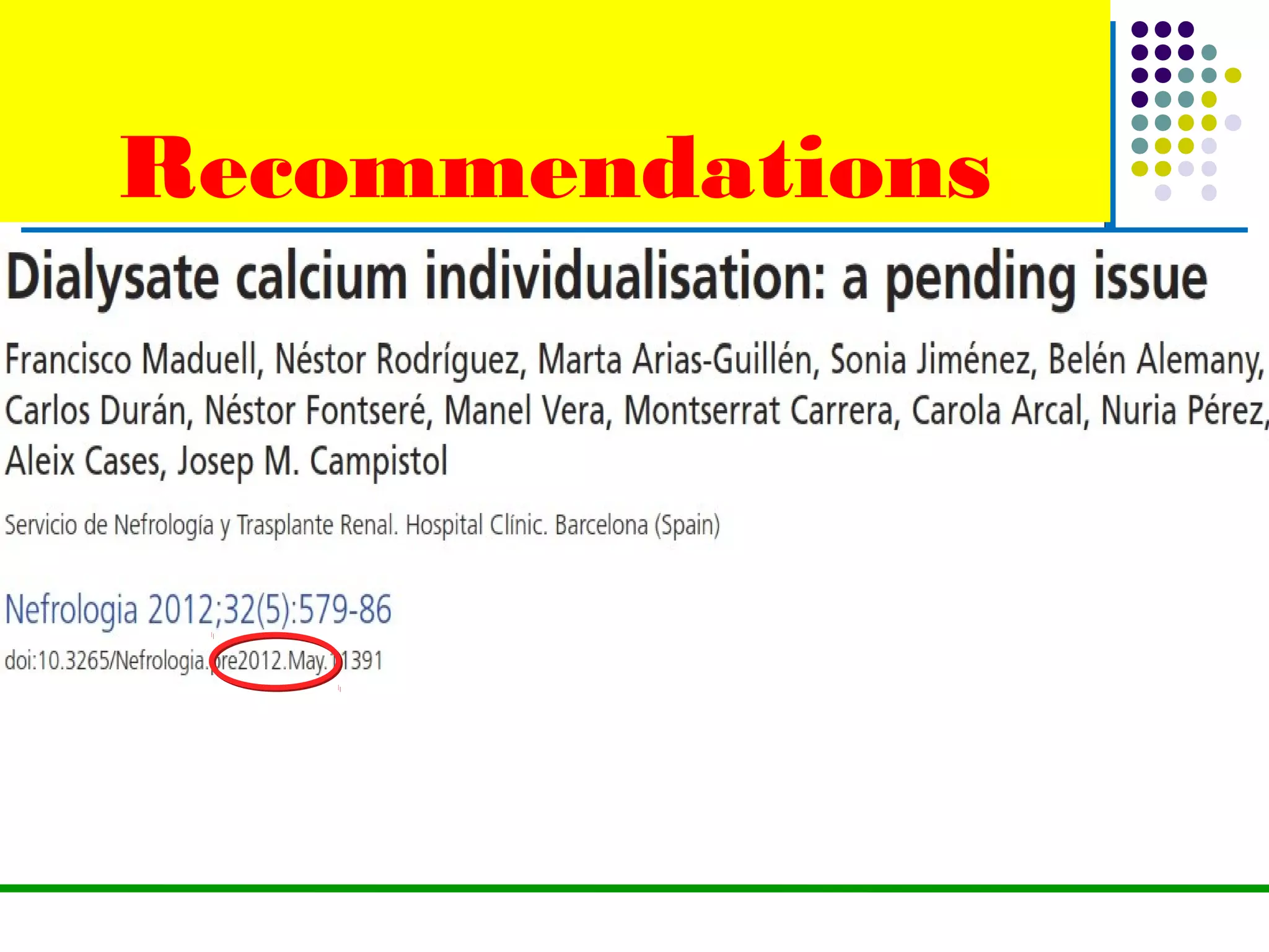 Dialysate Calcium Concentartions and CKD MBD Dr. Karem Salem | PPT