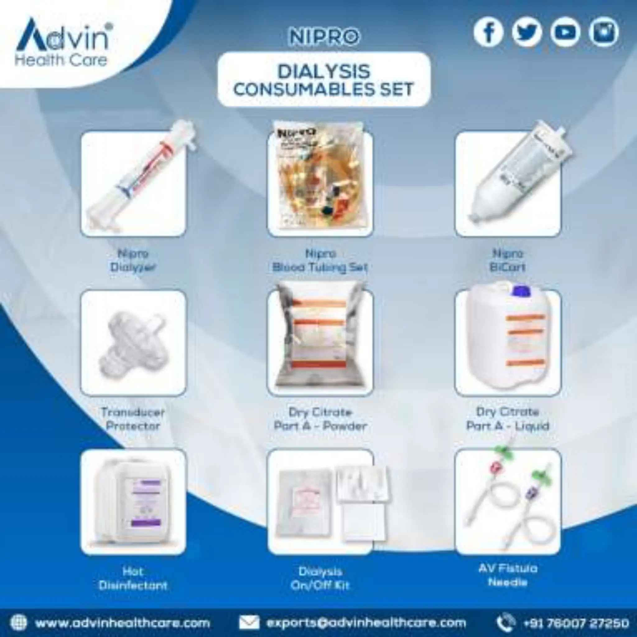Dialysis Consumables Set Advin, Fresenius, Dora, Nipro | PPTX