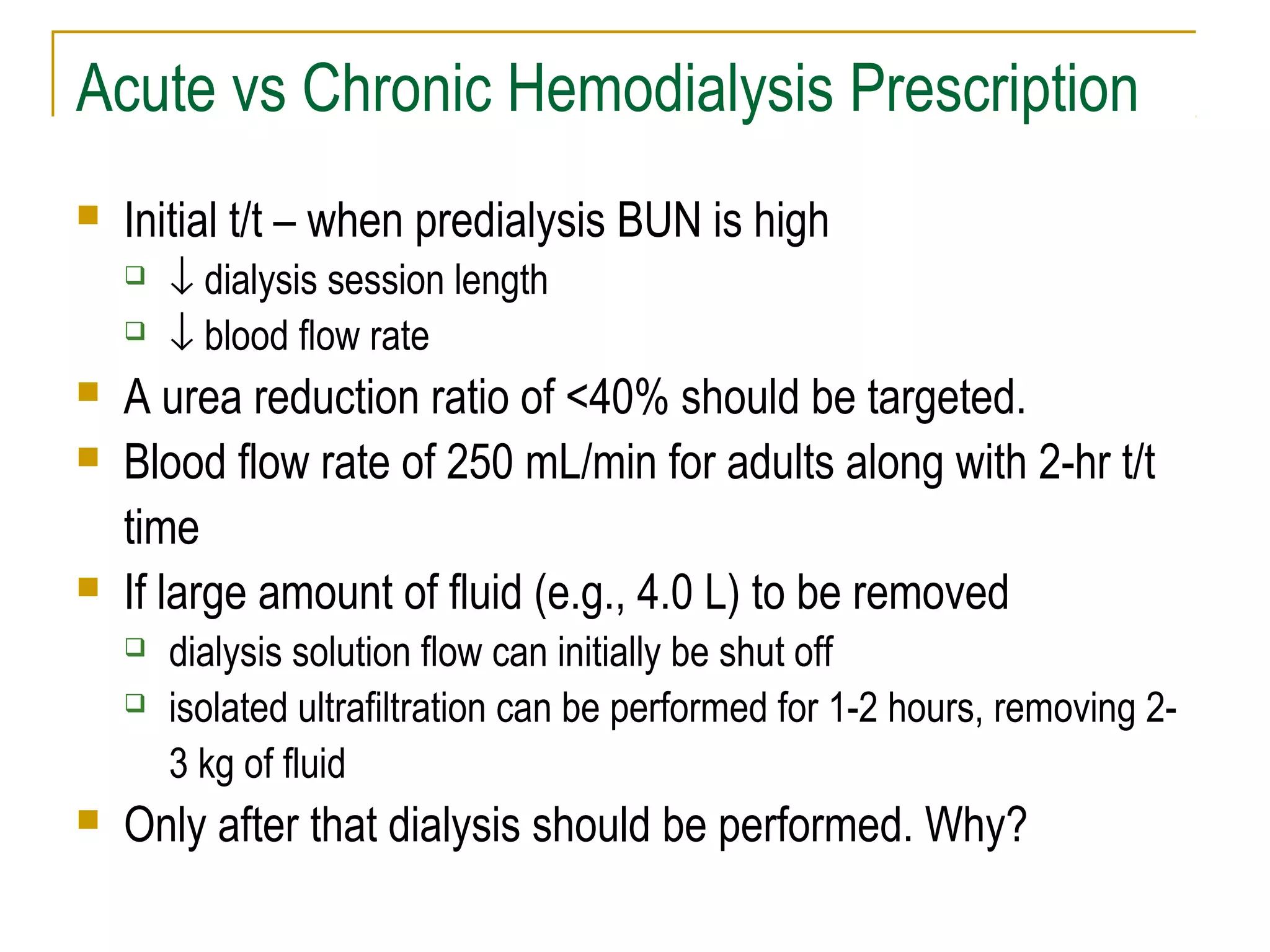 Dialysis dose prescription (the basics) dr ujjawal | PPT
