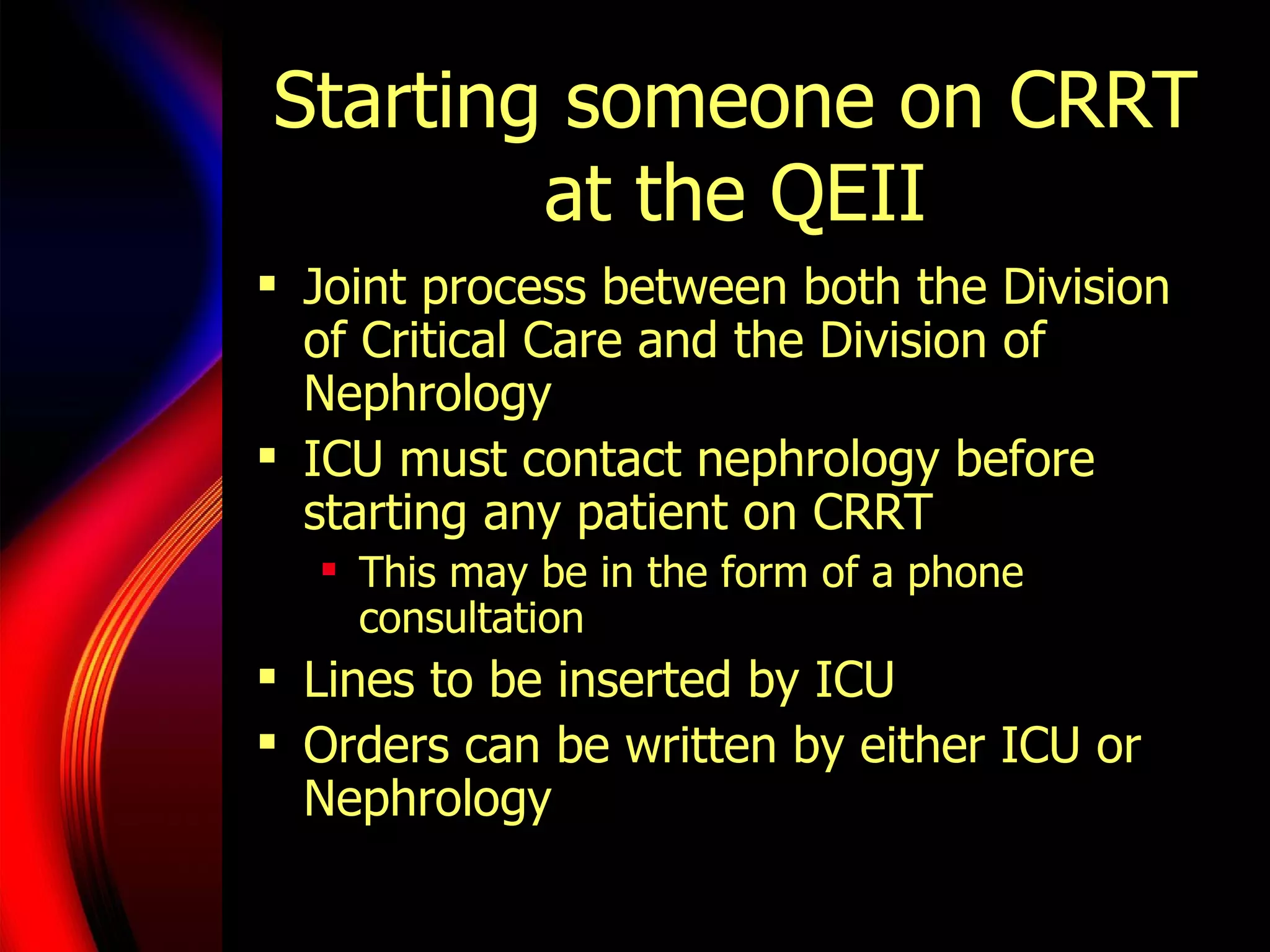 CRRT options in the ICU | PPT