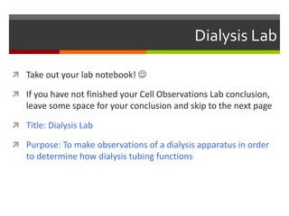 Dialysis lab | PPTX