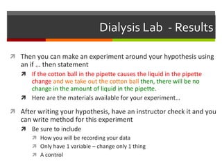 Dialysis lab | PPTX
