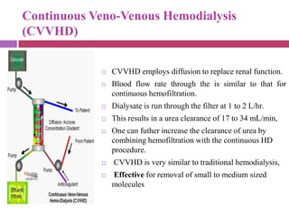 Dialysis various modalities and indices used | PPTX