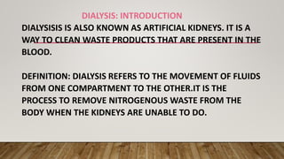 Dialysis slideshare | PPTX