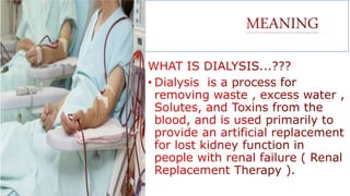 Dialysis unit | PPTX