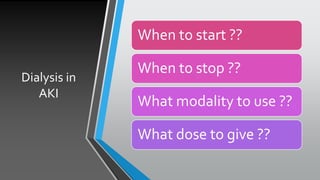 Dialytic management of acute kidney injury | PPTX