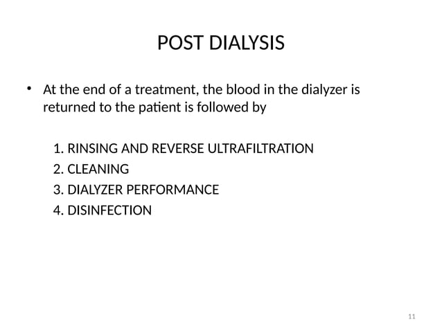 DIALYZER REUSE , Dialysis prescription.pptx | First Aid | Injuries