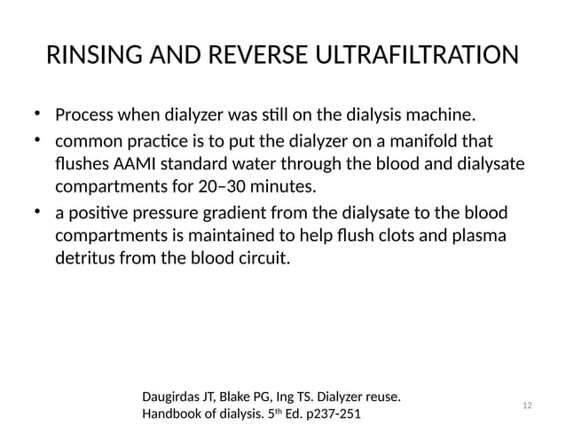 DIALYZER REUSE , Dialysis prescription.pptx | First Aid | Injuries