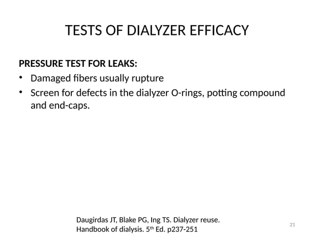 DIALYZER REUSE , Dialysis prescription.pptx | First Aid | Injuries