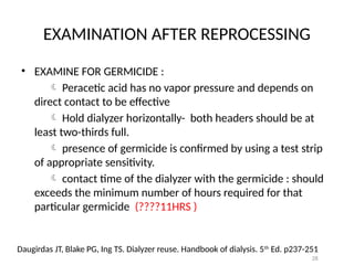 DIALYZER REUSE , Dialysis prescription.pptx