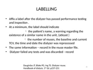 DIALYZER REUSE , Dialysis prescription.pptx
