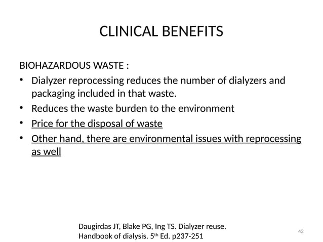 DIALYZER REUSE , Dialysis prescription.pptx | First Aid | Injuries