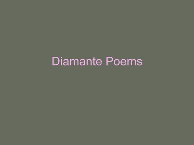 Diamante poems | PPT