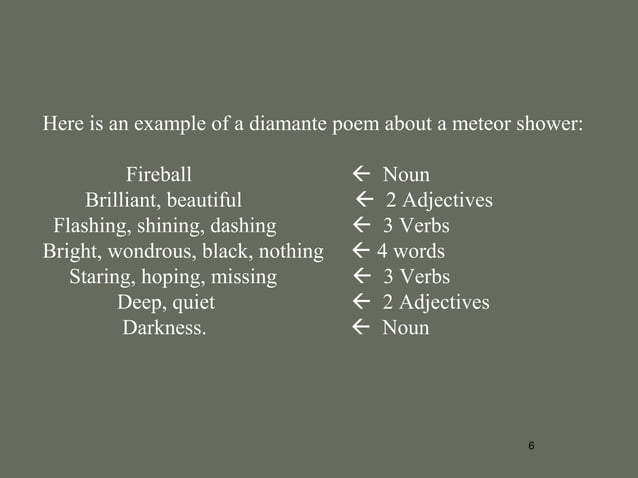 Diamante poems | PPT