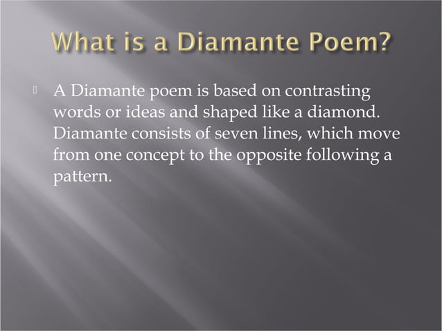 Diamante poetry and the children's march | PPT