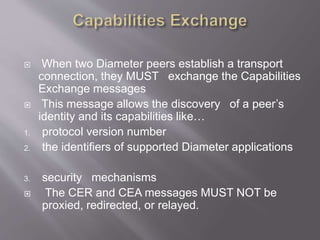 Diameter Capabilities Exchange | PPT