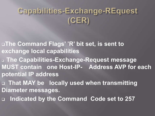Diameter Capabilities Exchange | PPT