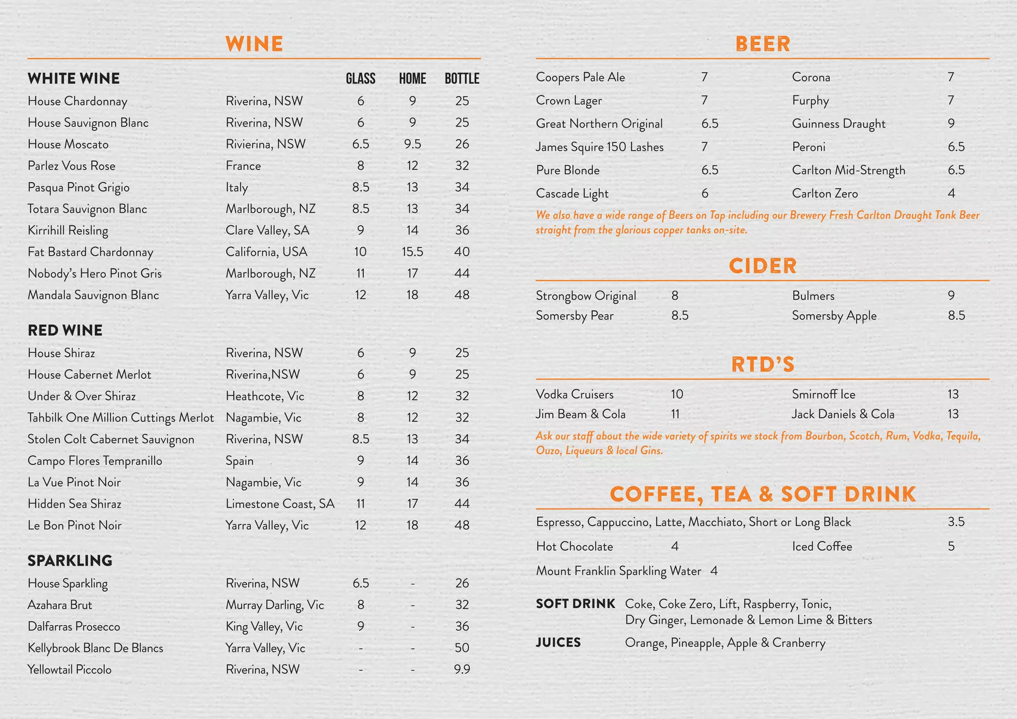 Drinks Menu - Diamond Creek Hotel | PDF