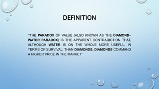 Diamond water-paradox (A Theory) | PPTX