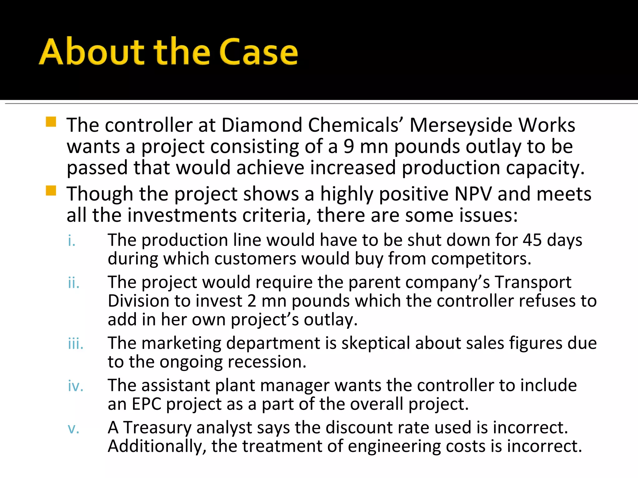 Diamond Chemicals plc (A): The Merseyside Project | PPT