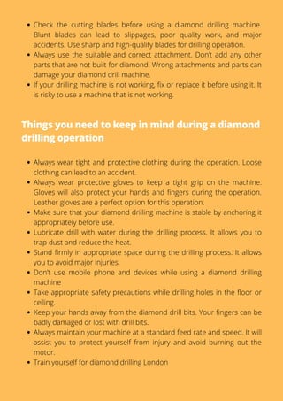Diamond drilling health and safety guidelines | PDF