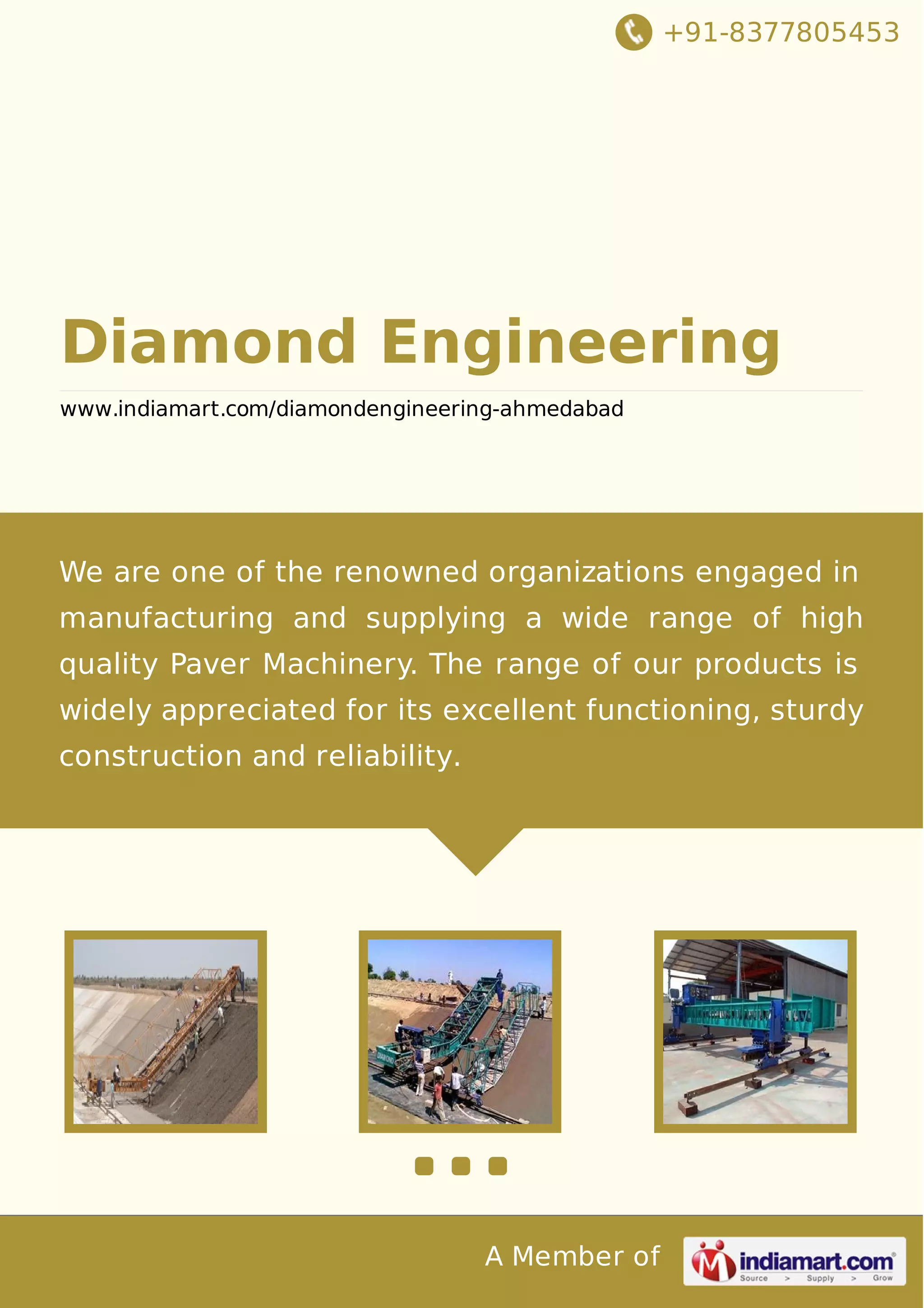 Diamond Engineering, Ahmedabad, Canal Paver | PDF