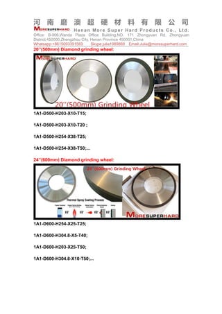 Diamond grinding wheel for cylindrical grinding of thermal spraying ...